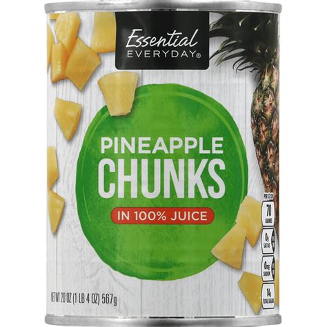 Essential Everyday Pineapple In 100 Juice Chunks 20 Oz Delivery Or Pickup Near Me Instacart