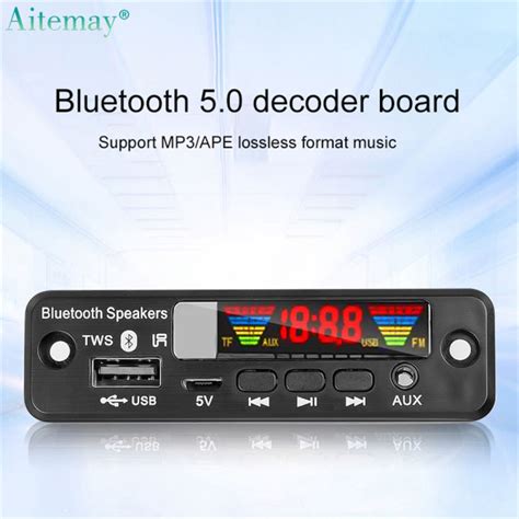Aitemay Bluetooth 50 Audio Decoding Module Color Screen 5v Mp3 Wma Wav