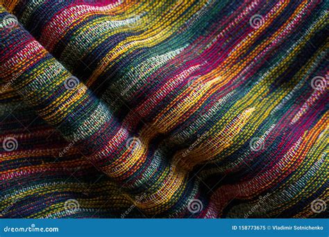 Variegated Striped Fabric Closeup Stock Image Image Of Knitting
