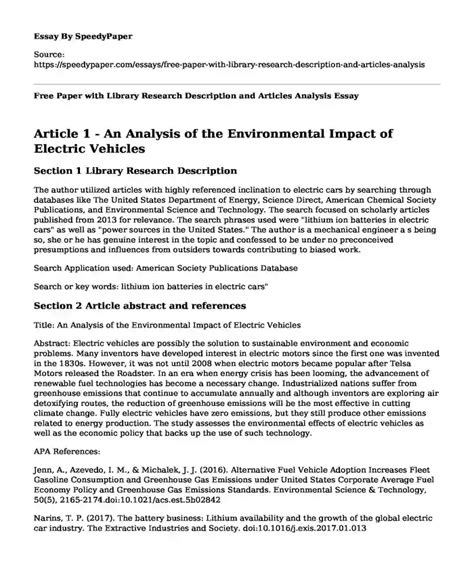 📗 Free Paper With Library Research Description And Articles Analysis