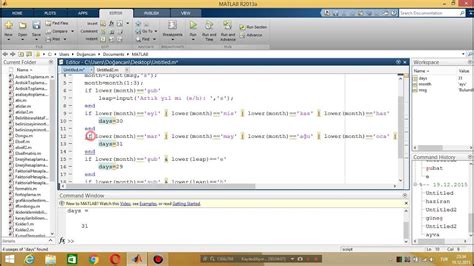 Matlab Ders if Sözel ifadelerin input ile alınması switch case otherwise YouTube