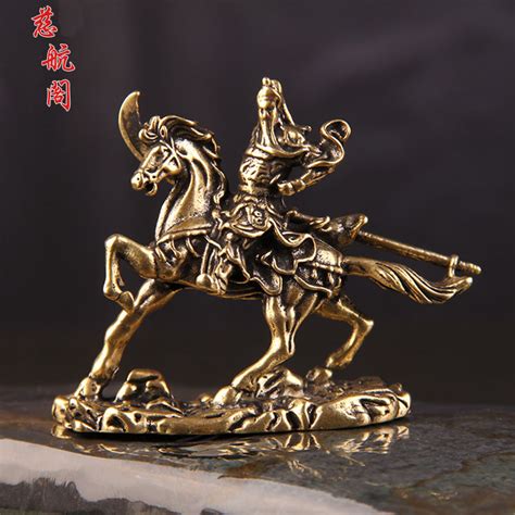 骑马关公铜像武财神摆件关二爷神像办公室摆件开业送礼虎窝淘