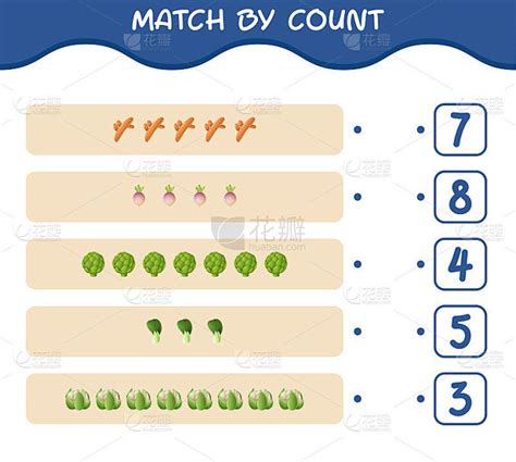 数一数卡通蔬菜。比赛和计数游戏。教育游戏为学龄前儿童和学步儿童