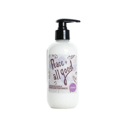 Peace And All Good Lavender Lotion Large Monastery Greetings