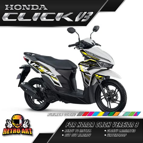 Honda Click V3 Malaysian Decals Concept Pilihan Warna Shopee