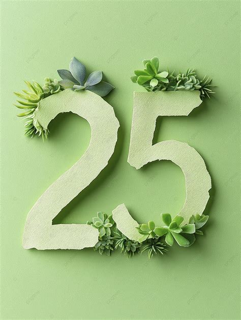 A Number 25 Is Written In A Torn Paper On A Green Background Wallpaper