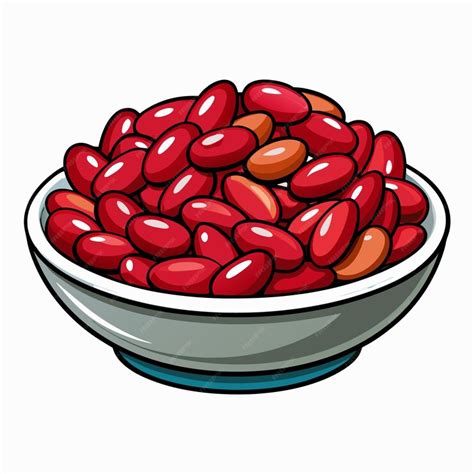 Red Beans Vector Illustration Isolated On A White Background Premium
