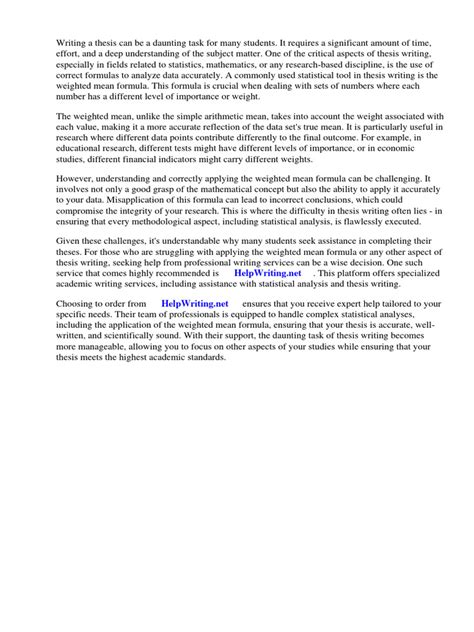Weighted Mean Thesis Formula Pdf Survey Methodology Level Of
