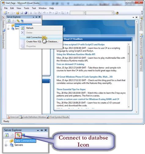 Get Sql Server Database Connection String Easily From Visual Studio