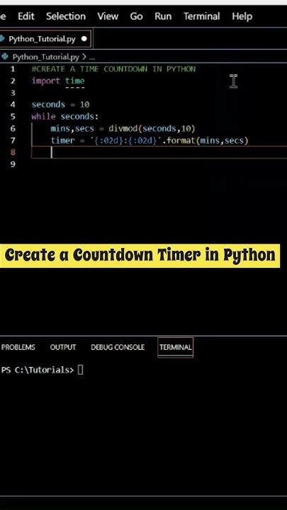 Create A Countdown Timer In Python Shorts Coding Programming Python Youtube