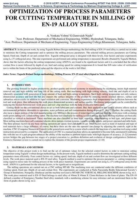 pdf optimization of process parameters for cutting temperature in