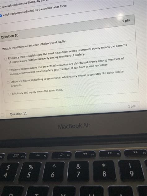 Solved What Is The Difference Between Efficiency And Equity
