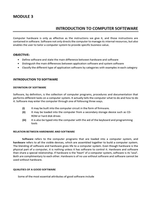 Module 3 Introduction To Computer Software Pdf Operating System
