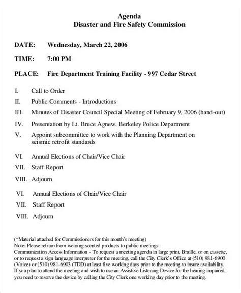 Safety Meeting Agenda Template