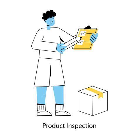 Mini Ilustración Del Esquema Premium De La Inspección Del Producto