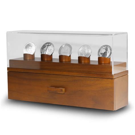 Walnut Coin Deck Display Case With Storage L Bgasc™