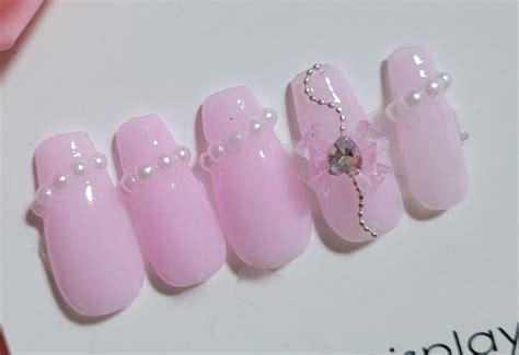 ️할인 이벤트 ️ 당일출고 핑크리본네일팁 수제네일팁 에이블리