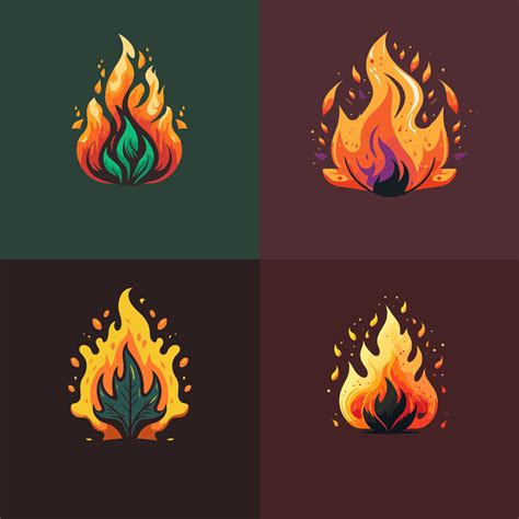 Hot Fire Flame Logo Icon Collection Set In Vector Illustration 15311936