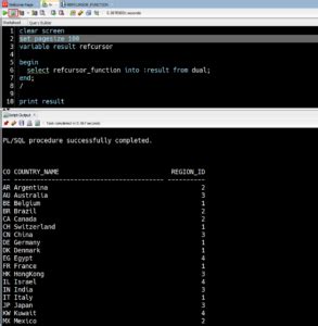 SQL Developer Tip Viewing REFCURSOR Output
