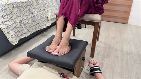 Foot Domination Bondage Tied To Smell Feet Feat Mean Asian Wife By