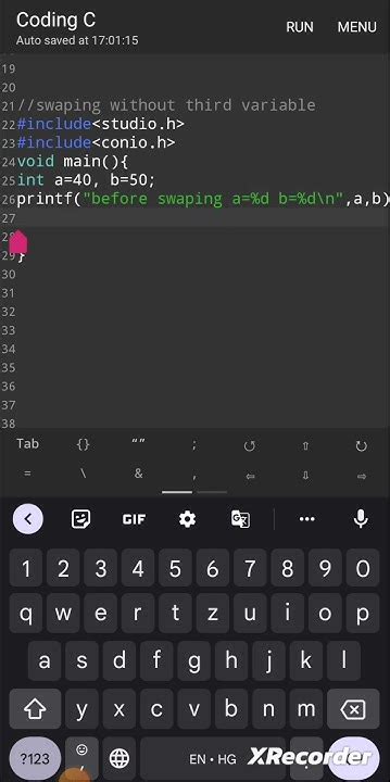 Swap Without Third Variable Coding In C Languageyoutubeshorts ️ Shortslike😘 ️ Youtube