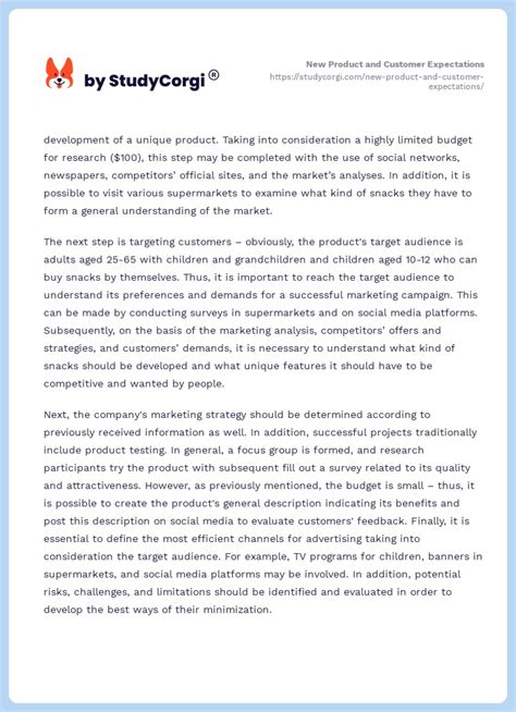 New Product And Customer Expectations Free Essay Example