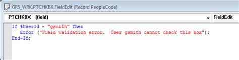 Checkbox With Error Peoplecode Friday 1 Checkbox With Error Peoplecode Friday 1