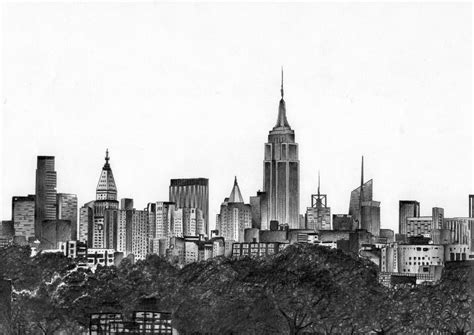 Pencil Drawing New York Skyline Pencildrawing2019