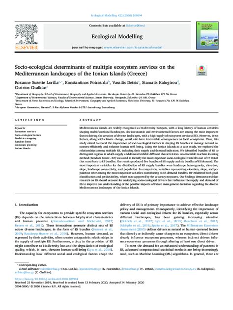 Pdf Socio Ecological Determinants Of Multiple Ecosystem Services On