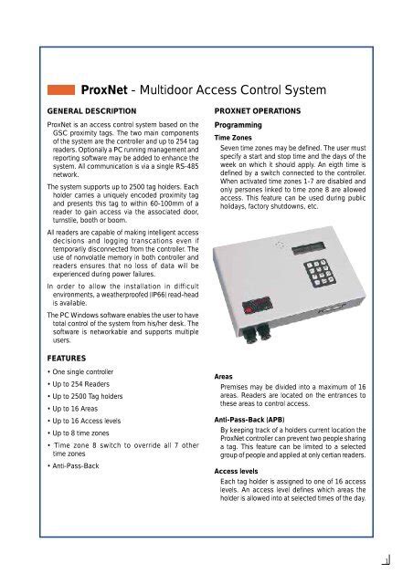 Proxnet Multidoor Access Control System Proxnet Multidoor Access Control System
