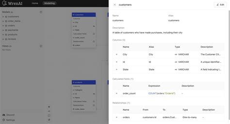 Models Metadata Wren Ai