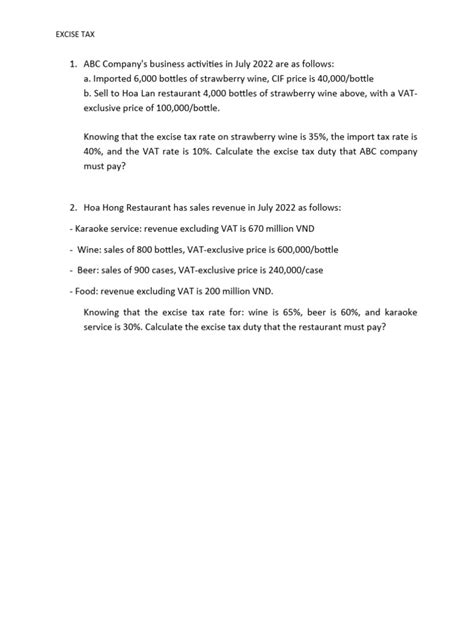Excise Tax Practice Pdf