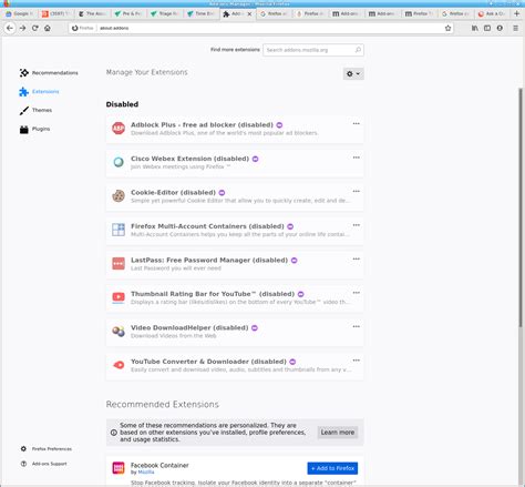 All My Extensions Disabled With No Option To Re Enable Firefox Support Forum Mozilla Support