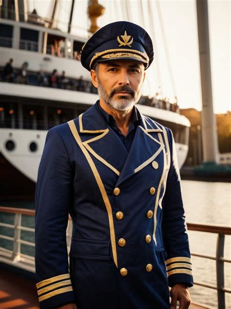 Man In Ship Captain Costume Photorealistic Cosplay Portrait Cinematic