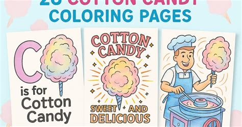 26 Free Cotton Candy Coloring Pages Printable Pdfs