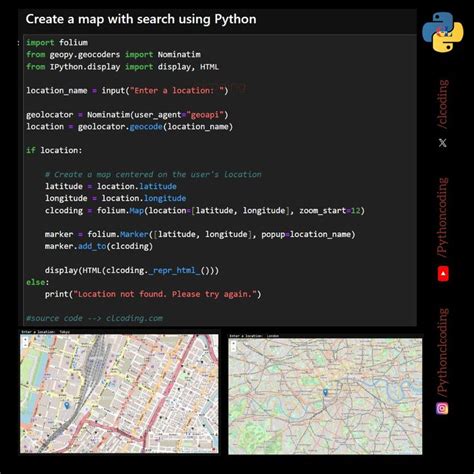 Python Coding On Instagram Create A Map With Search Using Python In