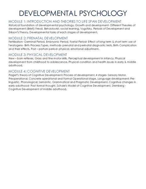 Developmental Psychology Bsc
