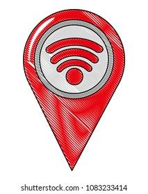 Map Pointer Navigation Internet Wifi Signal Stock Vector Royalty Free Shutterstock