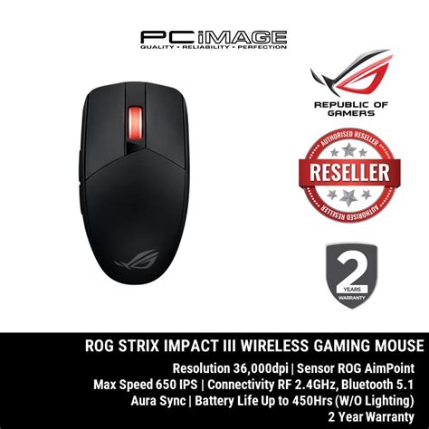 ASUS ROG STRIX IMPACT III WIRELESS GAMING MOUSE 2YEARS WARRANTY Shopee Malaysia