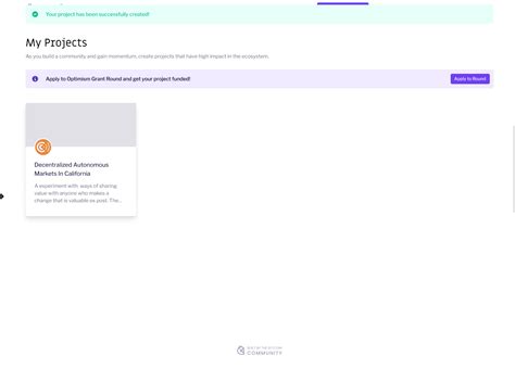 Create Project Missing Success Banner After A Project Has Been Created · Issue 415 · Gitcoinco