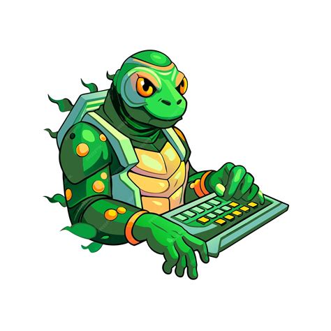 Premium Vector Cyberpunk Turtle Hacker
