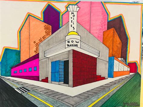 Art 1 Two Point Perspective Block Drawing