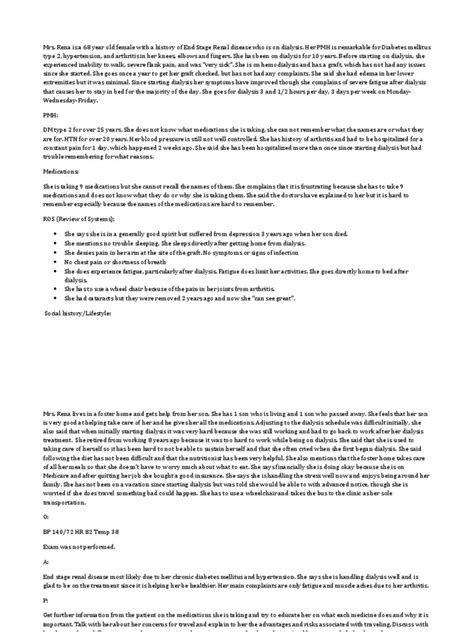 Dialysis Soap Pdf Diabetes Mellitus Type 2 Dialysis
