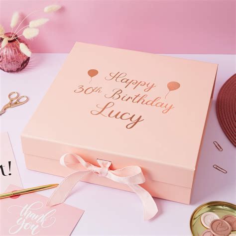 Personalized Birthday T Box Real Foil Print Custom Name Etsy