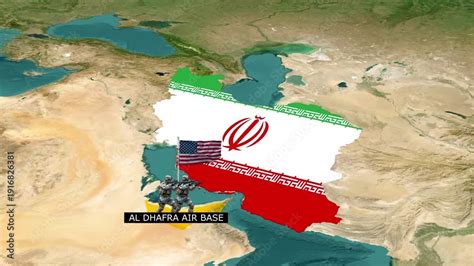 Uae Al Dhafra Air Base And Iran Strategic Map Showing Locations And