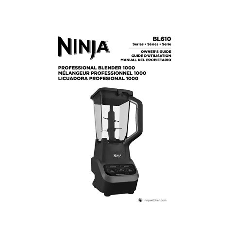 Ninja Professional Blender Bl610a User Manual