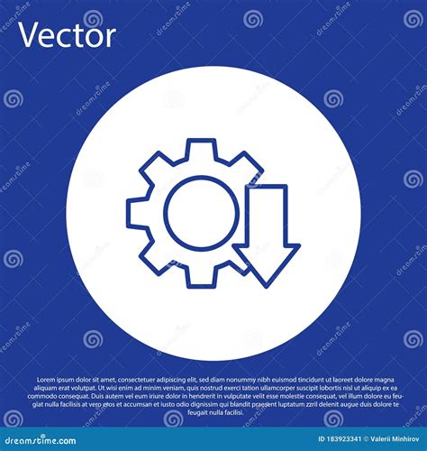 Blue Line Cost Reduction Icon Isolated On Blue Background White Circle