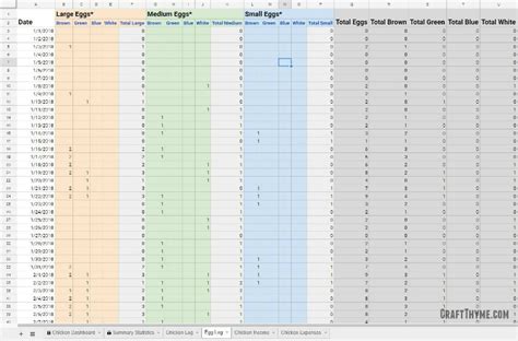 Egg Laying And Chicken Tracking Spreadsheet • Craft Thyme