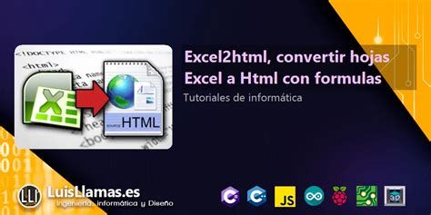 Excel2html Convertir Hojas Excel A Html Con Formulas