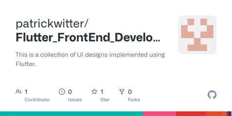 GitHub Patrickwitter Flutter FrontEnd Development This Is A Collection Of UI Designs